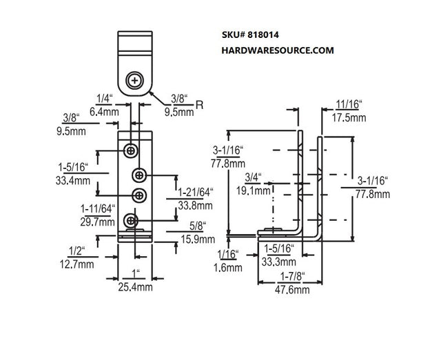 Stainless Steel Fast Food Hinge for Trash Receptacles | HardwareSource