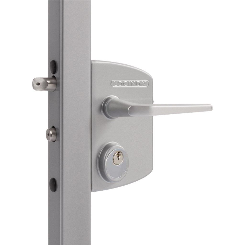 Locinox Luky Gate Lock with Mortise Cylinder, Silver Straight Handle ...