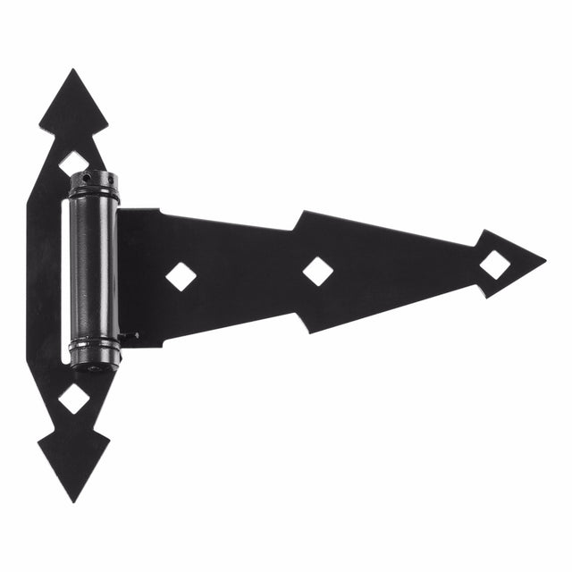 8" Ornamental Heavy Duty Black Spring Tee Hinge | HardwareSource
